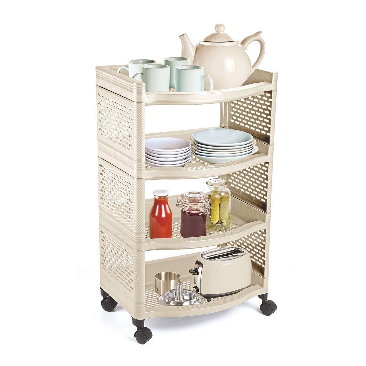 Smart Rack Big Set of 4 with wheels | Easy-to-Move Slide Rack Trolley ...