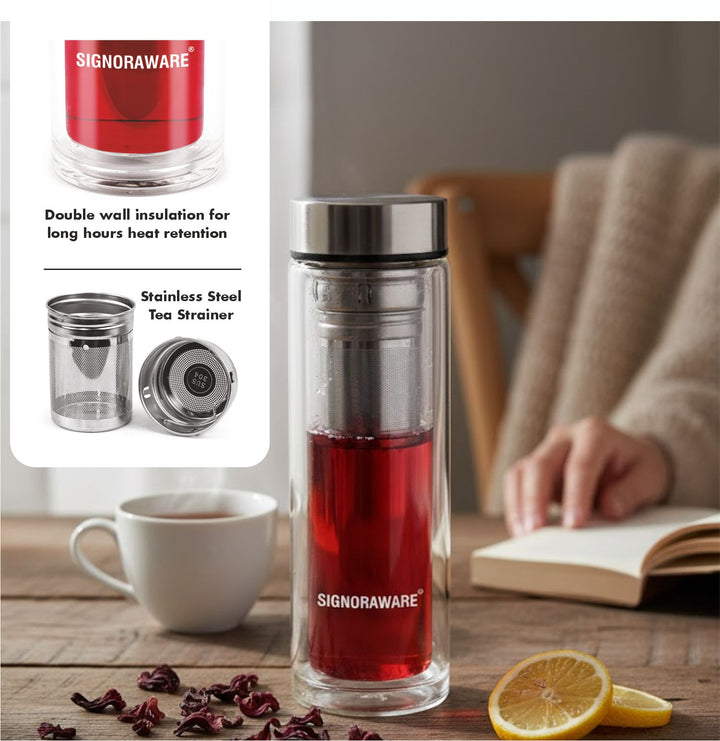 Duo Double Wall Glass Bottle 350ml – Signoraware