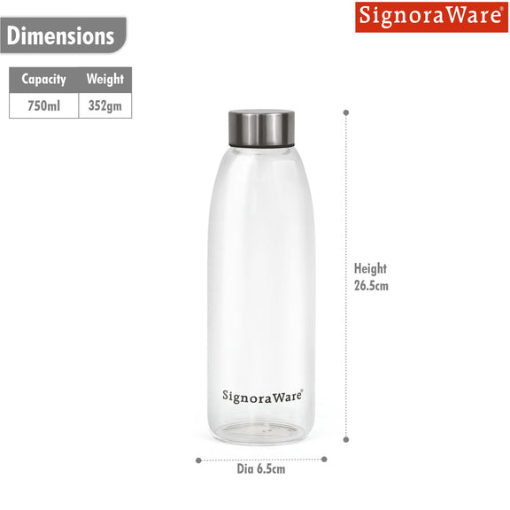 Frostfire Borosilicate Glass Bottle 750ml – Signoraware