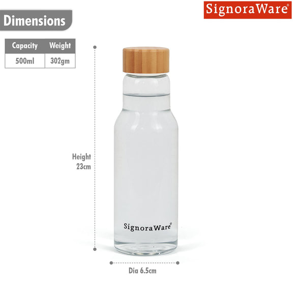 Wildflower Borosilicate Glass Bottle 500ml – Signoraware