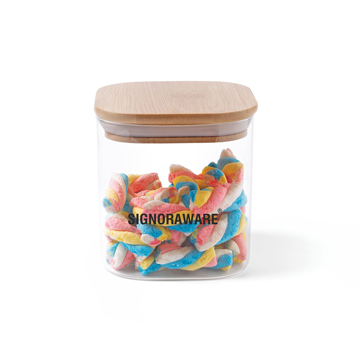 Trison Square Jar with Bamboo Lid 450 ml – Signoraware