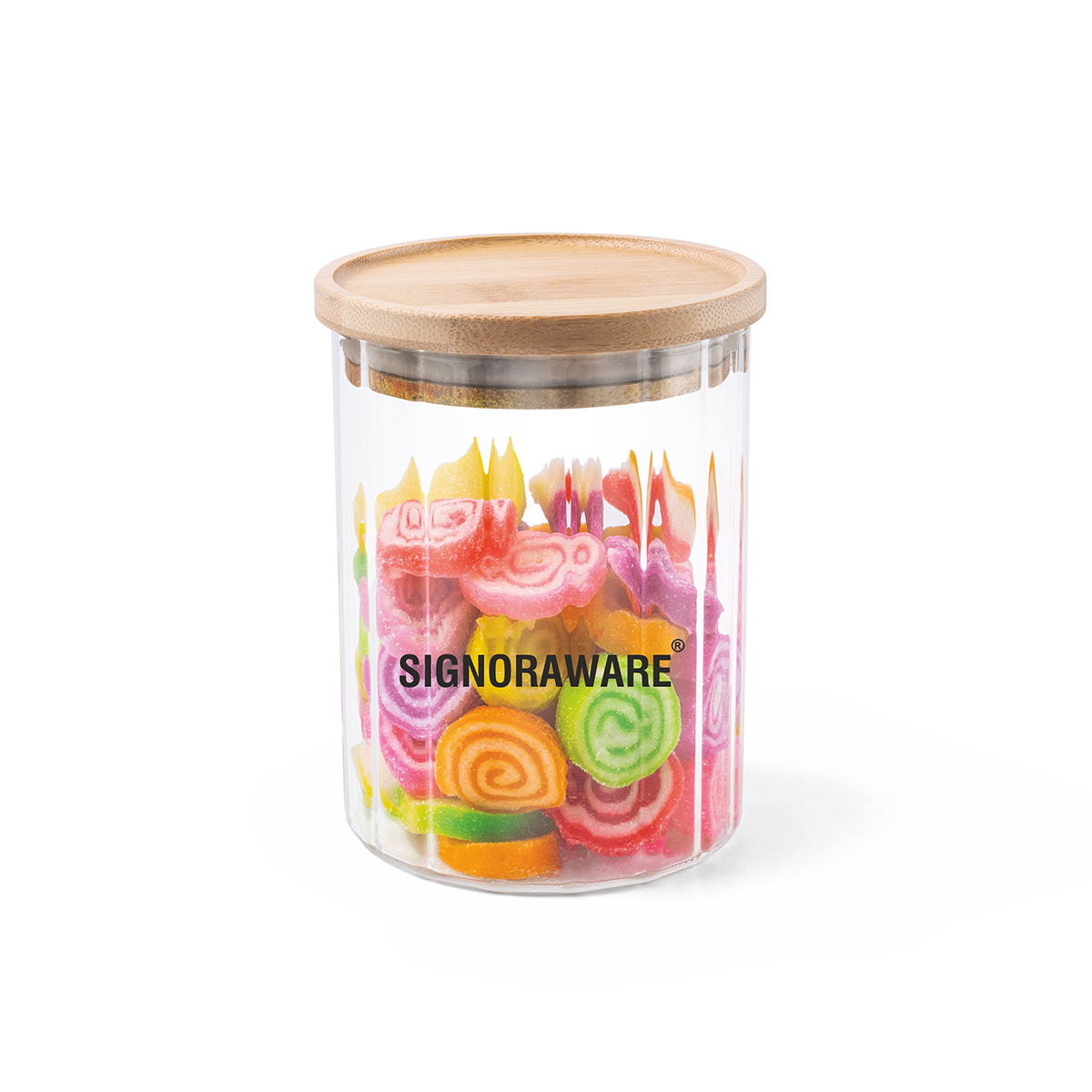 Trison Round Designer Jar with Bamboo Lid 350 ml – Signoraware