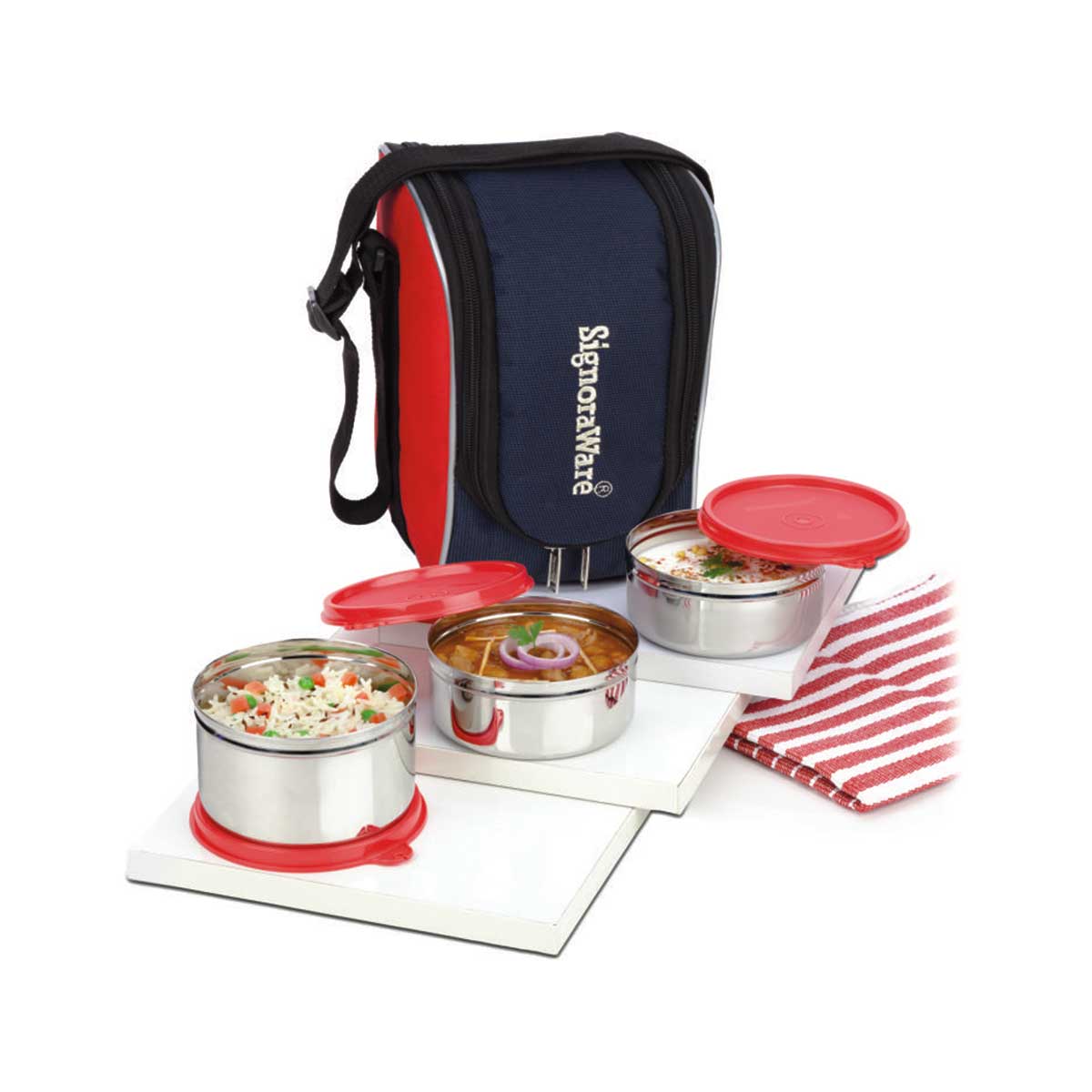 Executive Hot Steel Medium Lunch Box – Signoraware