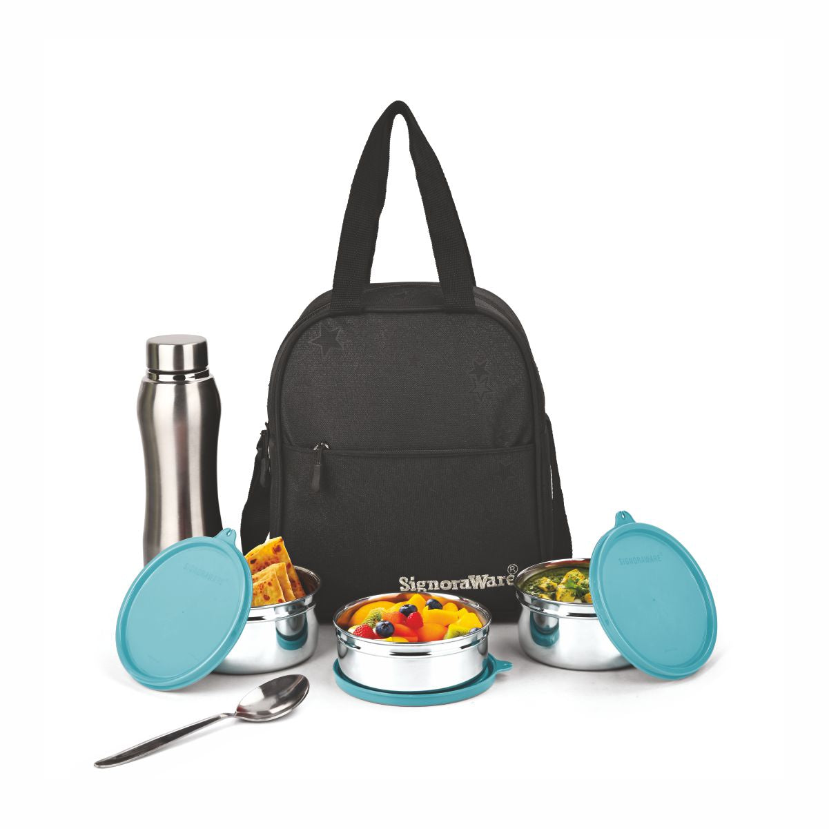 Fusion Big Steel Lunch Box with Bottle – Signoraware
