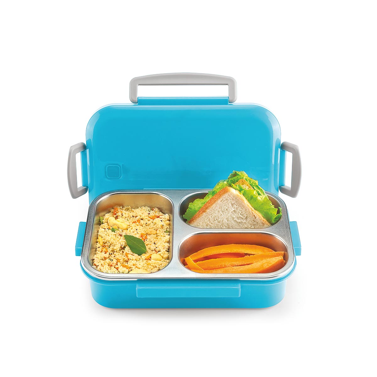 HappyMe Steel Lunch Box (3 Partition) – Signoraware