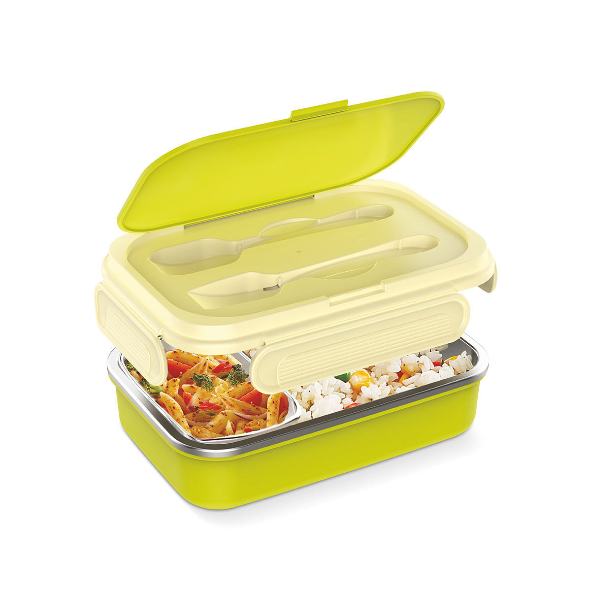 Bloom Steel Lunch Box with Small Steel Container – Signoraware