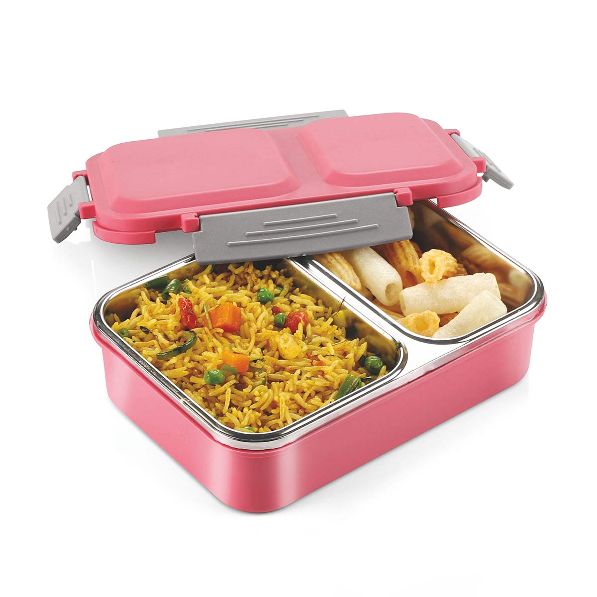 Food Fiesta Steel Lunch Box (2 Partitions) – Signoraware