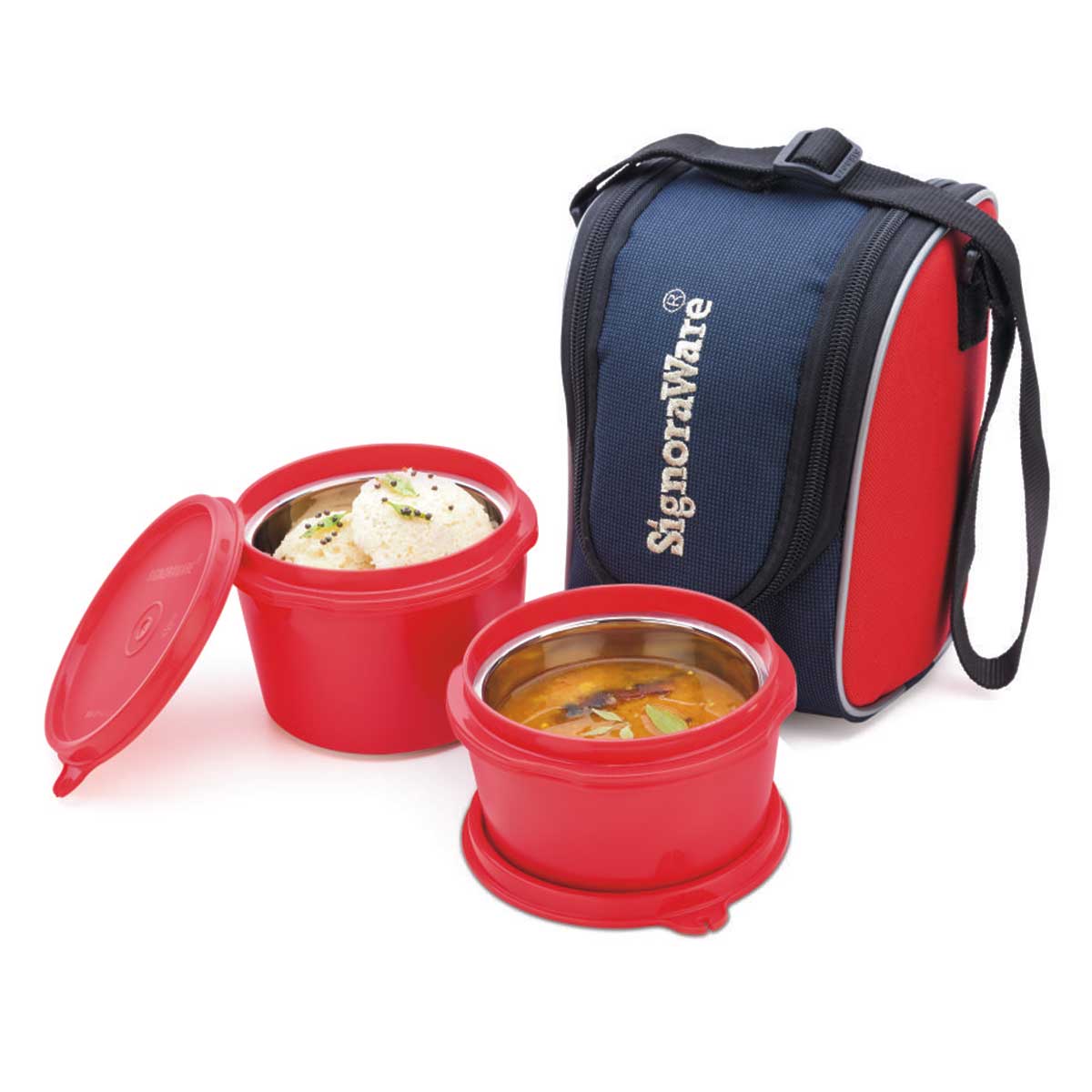 Executive Microsafe Steel Lunch Box, Set of 2 | Insulated Fabric Bag ...