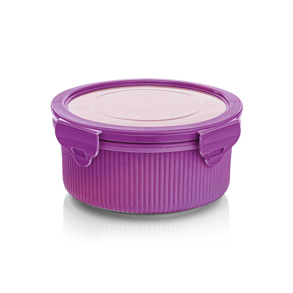 Lock N Store Microsafe Steel Round Container with Steel Lid 400 ml ...