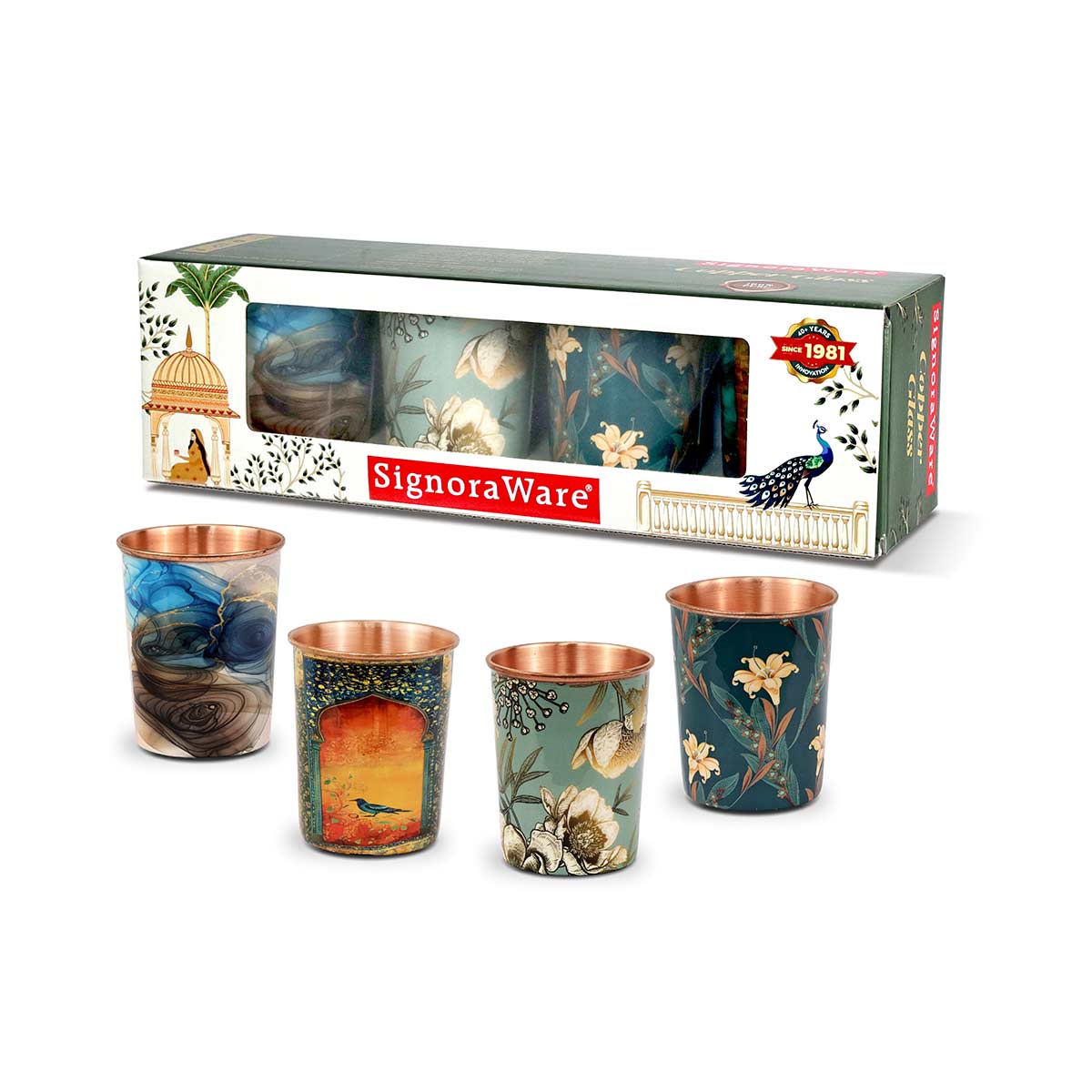 Meena Copper Glass (Set/4) 275ml each – Signoraware